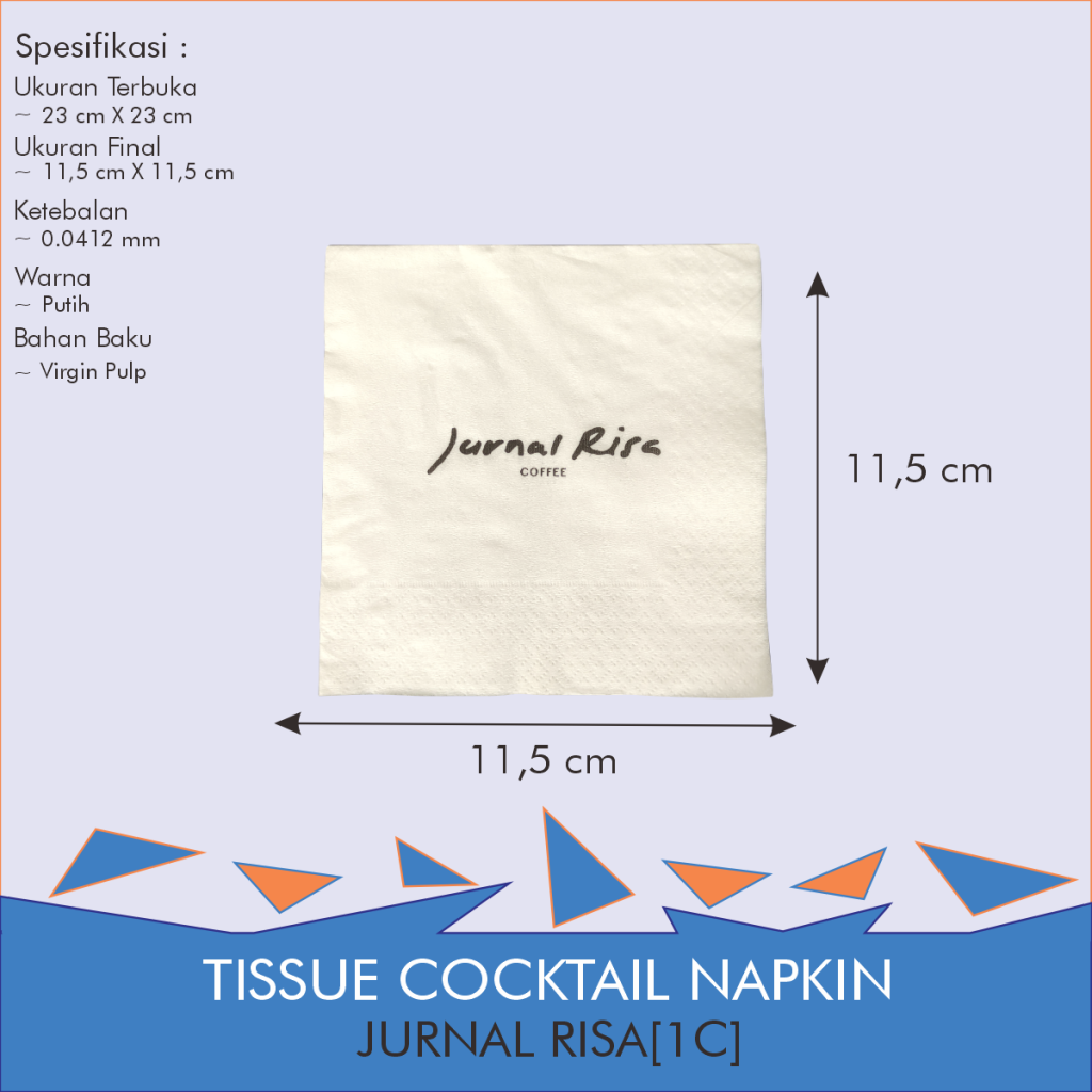 Tissue Cocktail Napkin Cetak Logo 1 Warna - Toko Horeka | Cetak Logo ...